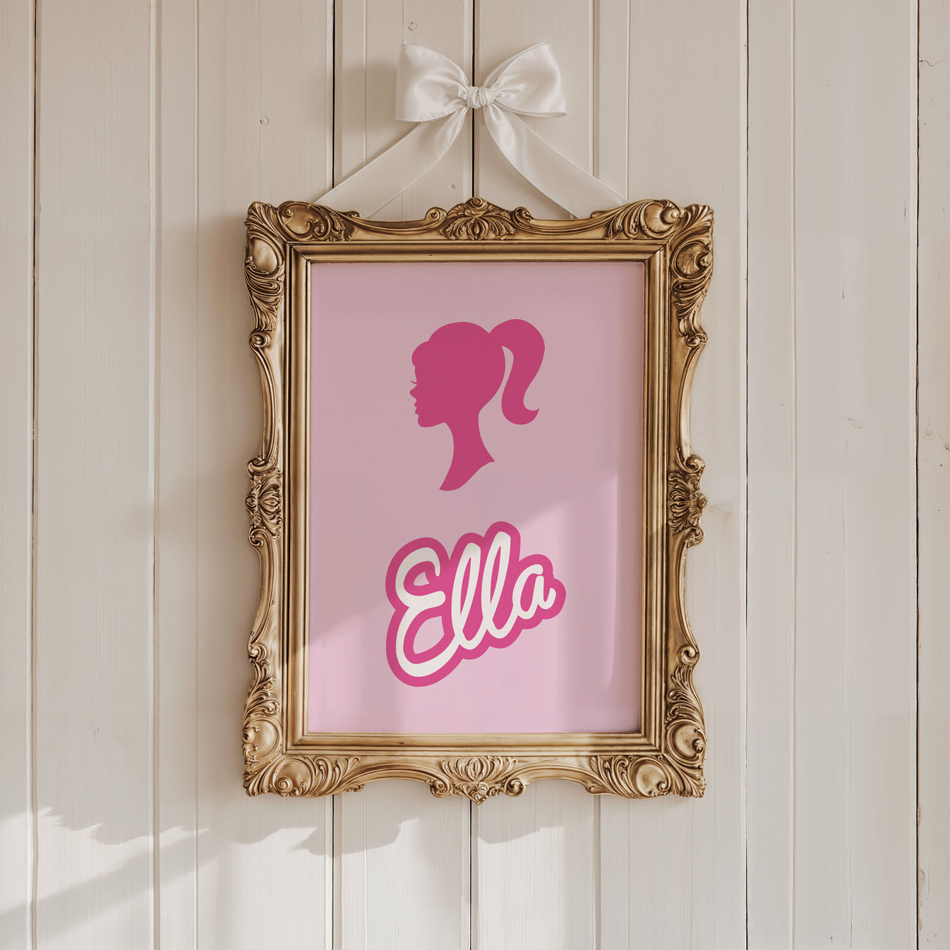 Personalised Barbie Wall Art – Pink Vanilla Design